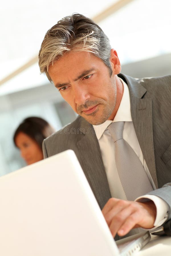Portrait of Businessman at Work Stock Image - Image of businessman ...