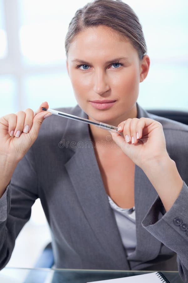 Key To Success, Business Woman Holding Key Upright Stock Image - Image ...