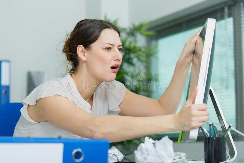 Portrait Businesswoman Crying at Work Stock Photo - Image of person ...
