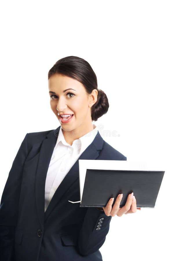 Portrait of Businesswoman Holding Her Notes Stock Image - Image of ...