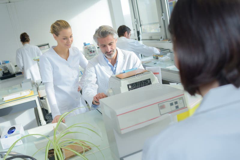 Portrait busy laboratory stock image. Image of analysis - 165453319