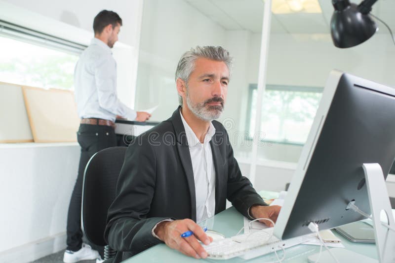 Portrait busy office stock photo. Image of establishment - 161826878