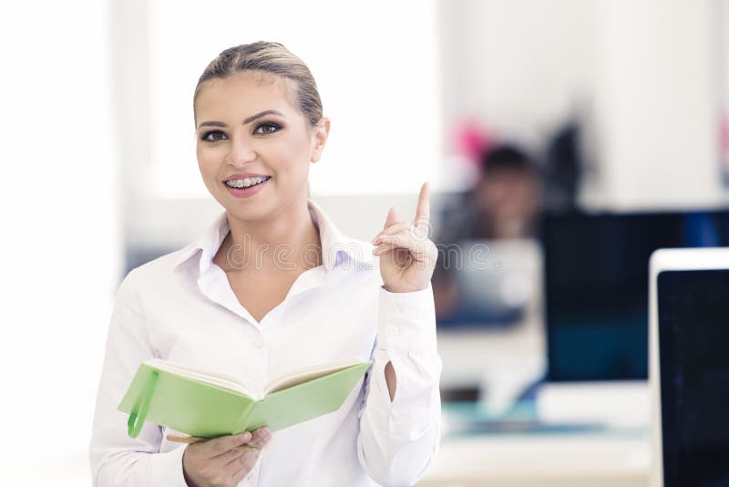 Portrait of Busy Secretary Looking at Camera Stock Image - Image of ...