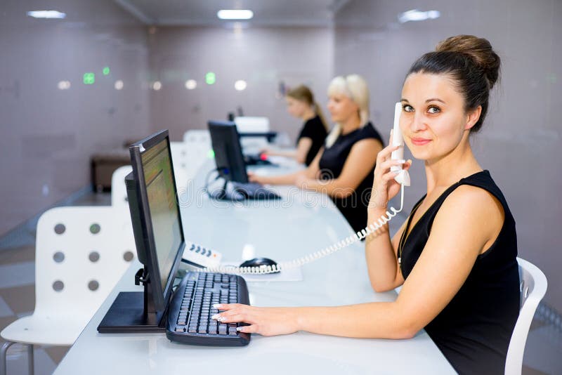 Image of a call center stock photo. Image of indoors - 102078692