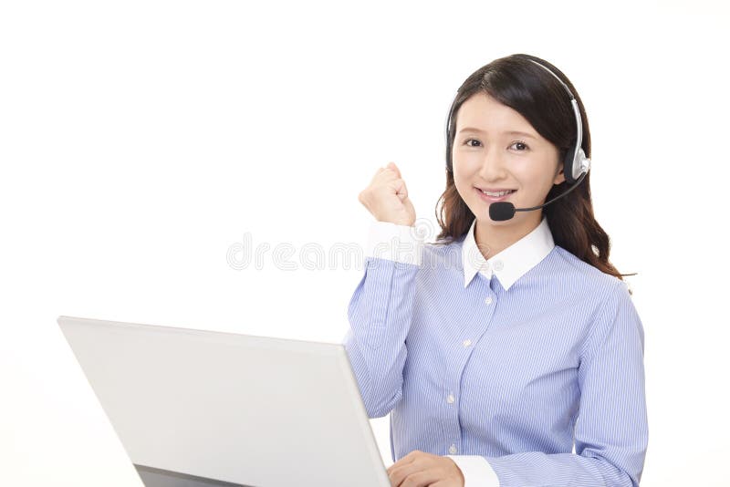 The Operator Who Enjoys Working Stock Photo - Image of adult, charming ...
