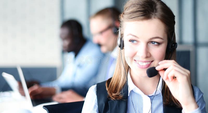 Portrait of Call Center Worker Stock Image - Image of customer, hand ...