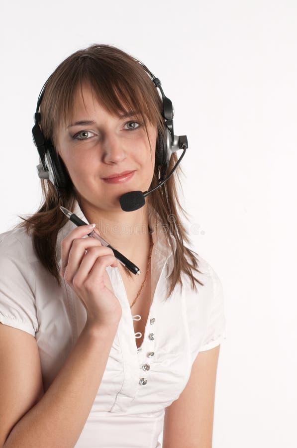 Portrait of a Call Centre Employee Stock Photo - Image of women ...