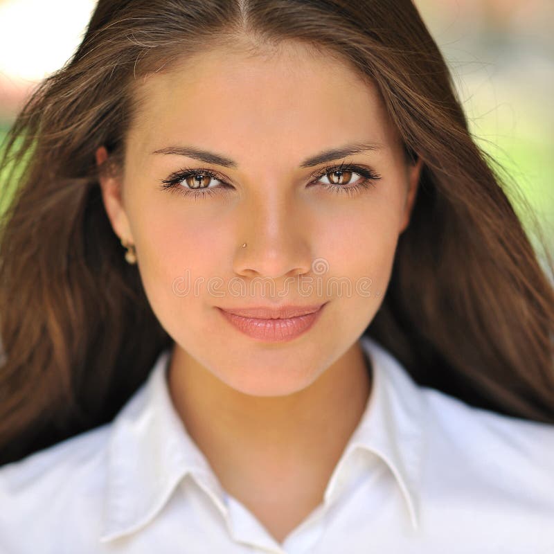 Portrait of a Calm Young Girl Close Up Stock Image - Image of nature ...