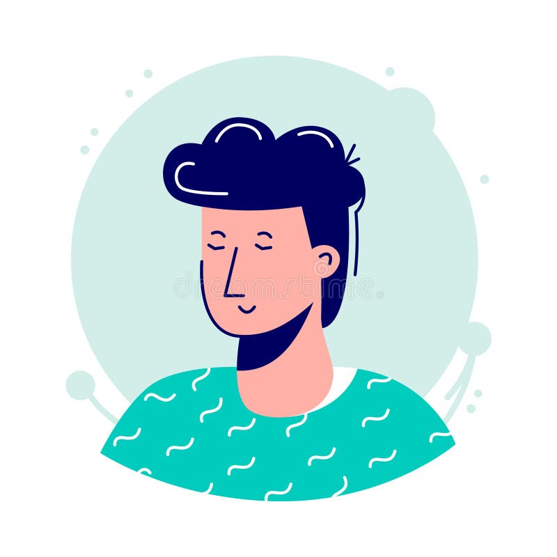 Portrait of a Calm Young Man in Modern Style Stock Vector ...
