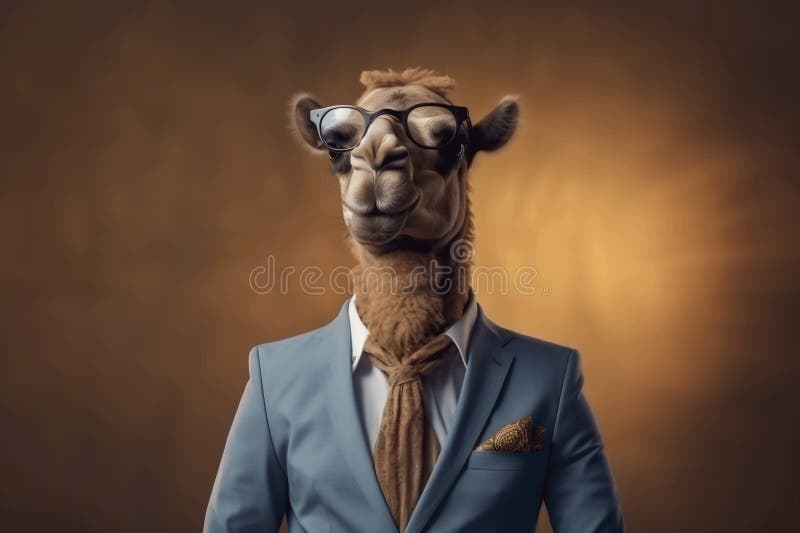 Portrait of a Camel Dressed in a Formal Business Suit Stock ...