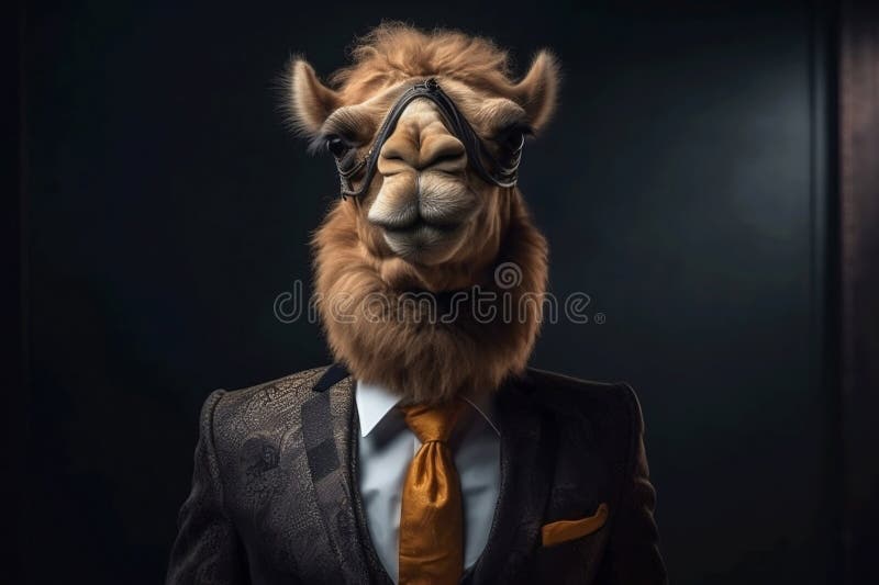 Portrait of a Camel Dressed in a Formal Business Suit Stock ...