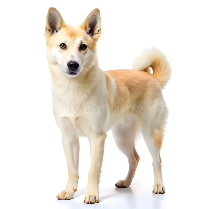 Portrait of Canaan Dog Dog Looking at Camera, Copy Space Isolated Stock ...