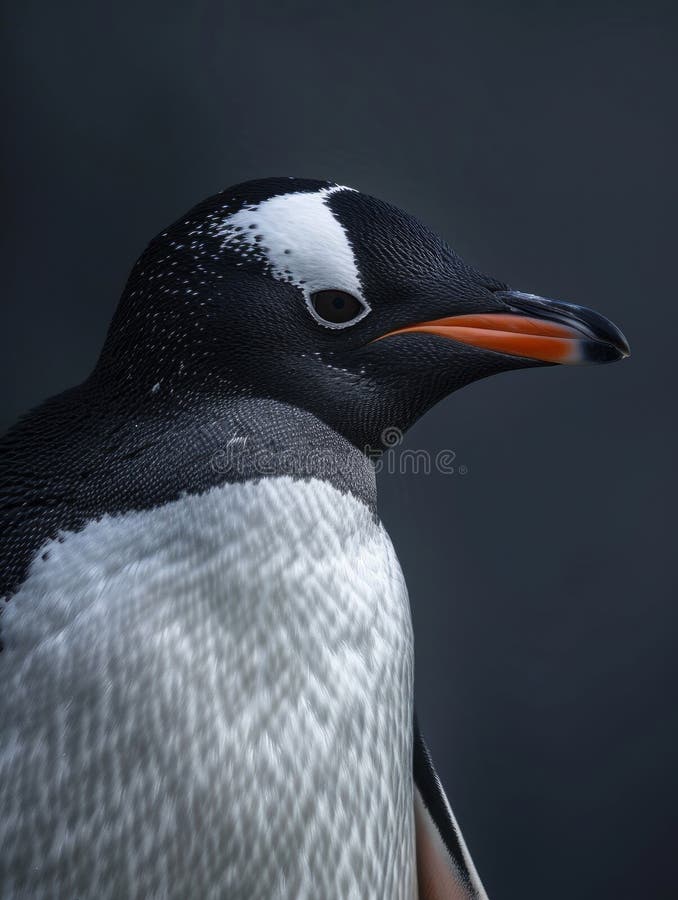 Majestic Profile of a King Penguin in Rain Stock Illustration ...