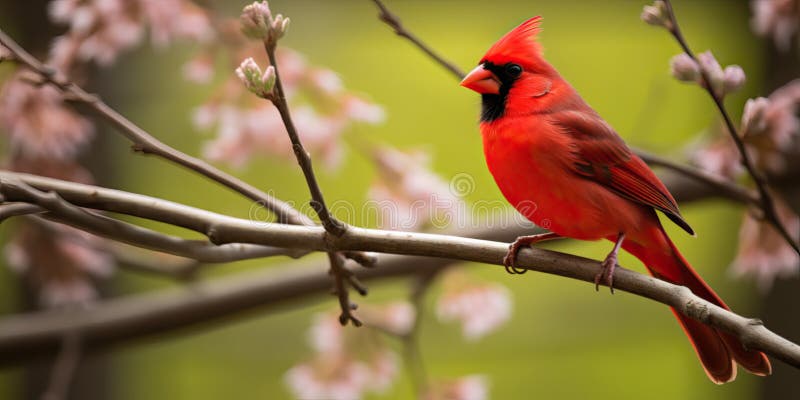 Portrait of a Cardinal Bird in Springtime Stock Illustration ...