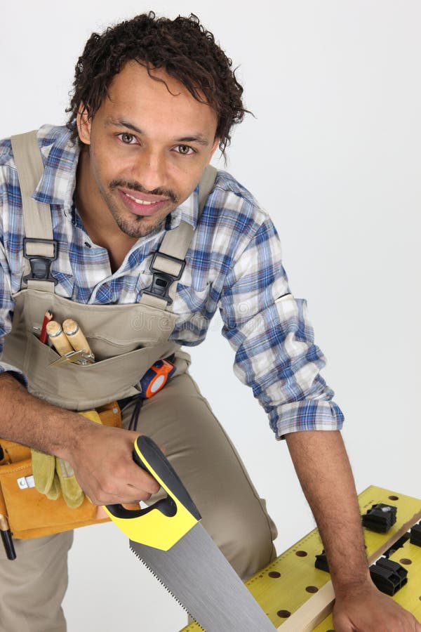 Portrait of carpenter stock photo. Image of studio, tools - 12982022
