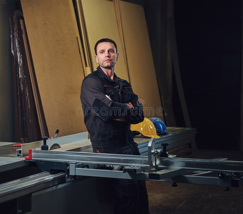 Portrait of Shirtless Muscular Carpenter. Stock Image - Image of ...