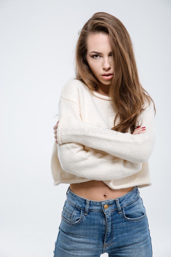 Portrait of a Casual Female Model Stock Image - Image of model ...