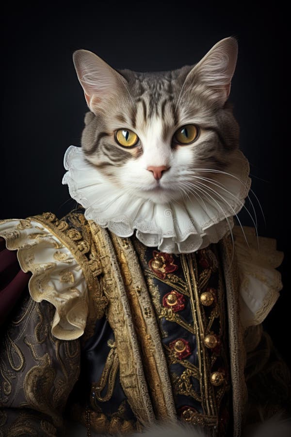 Portrait of a Cat As a Renaissance Nobleman Stock Illustration ...