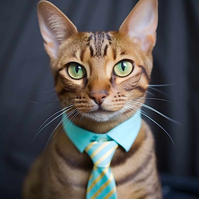 Portrait of a Cat in a Business Suit Stock Illustration - Illustration ...