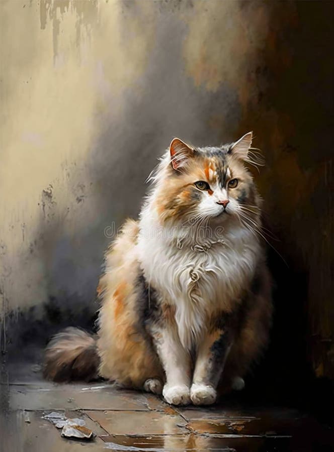 Portrait of a Cat. Watercolor Cat, Cat Print for Design Stock ...