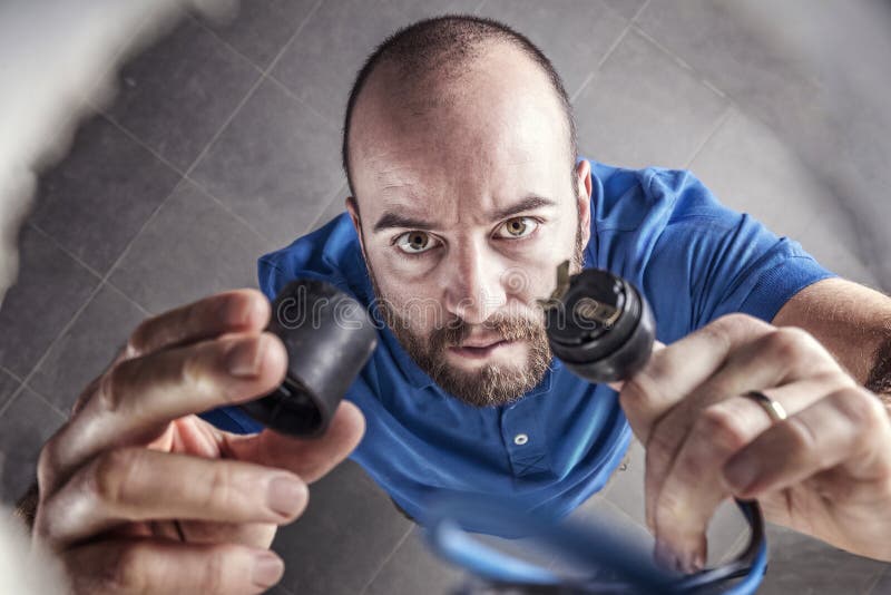 Electrician at work stock photo. Image of electric, labor - 103321088