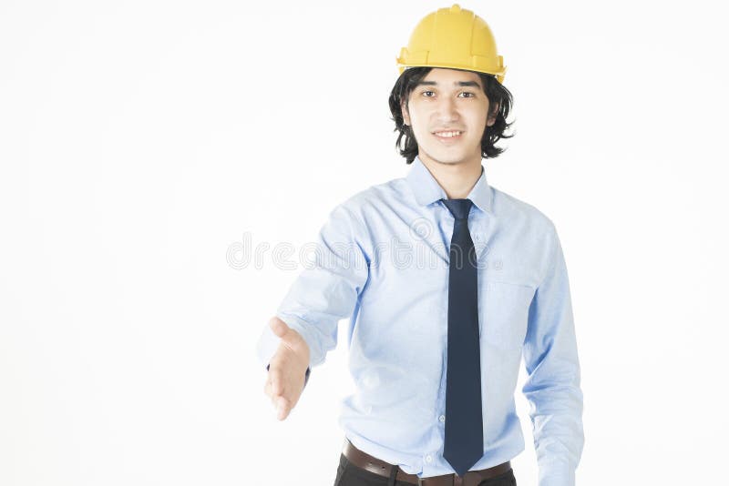 Handsome Engineering Worker with Pencil in the Workplace Stock Photo ...