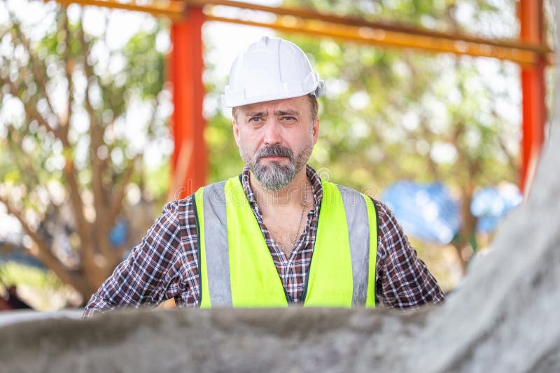 Senior Engineer and Female Foreman Team Checking Project at Precast ...