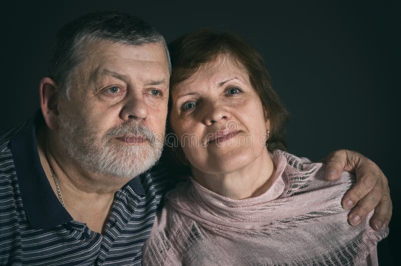 Portrait of Caucasian Senior Man and Woman in Low Key Stock Image ... Portrait of Caucasian Senior Man and Woman in Low Key Stock Image ...