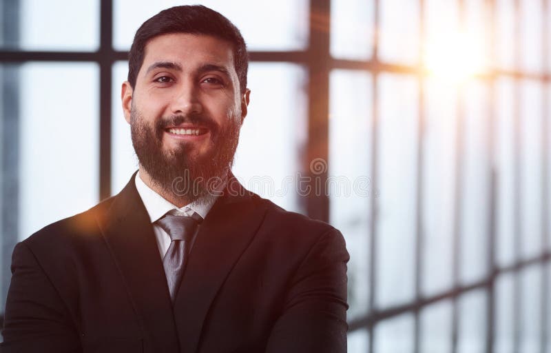 Portrait Ceo at Modern Office Workplace in Suit Stock Image - Image of ...