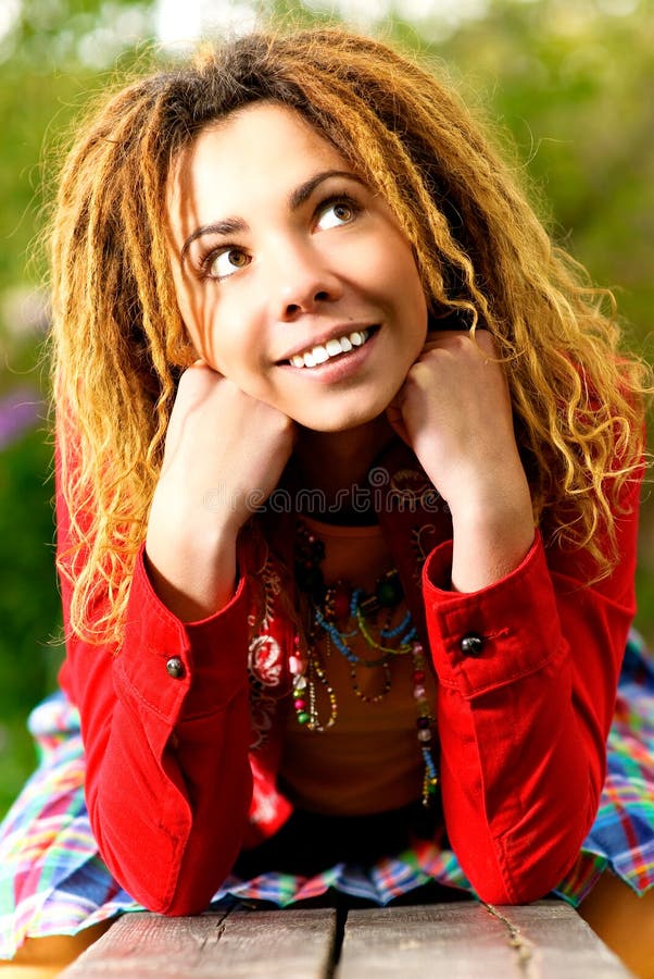 Portrait of Charming Girl with Dreadlocks Stock Image - Image of lady ...