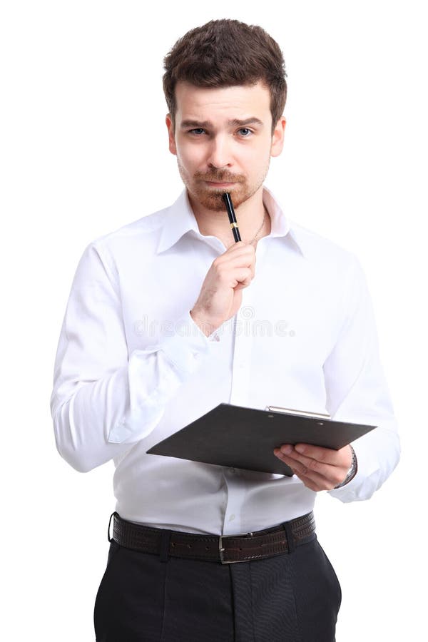 Portrait of Cheerful Businessman Making Notes Stock Image - Image of ...