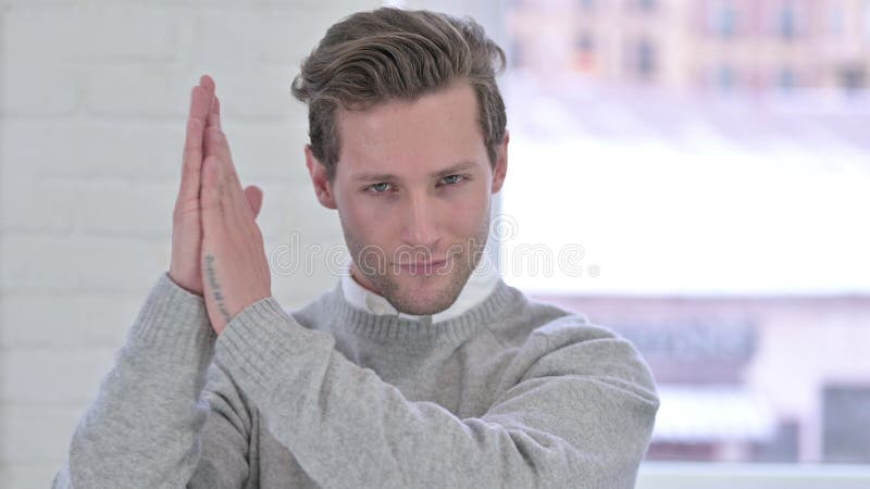 Portrait of Cheerful Creative Young Man Clapping Stock Photo - Image of ...