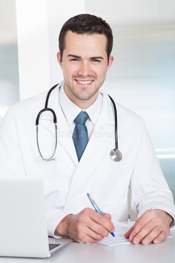 Portrait of Cheerful Doctor Stock Image - Image of modern, healthy ...