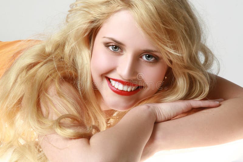 Portrait of Cheerful Young Fashionable Girl Stock Image - Image of ...