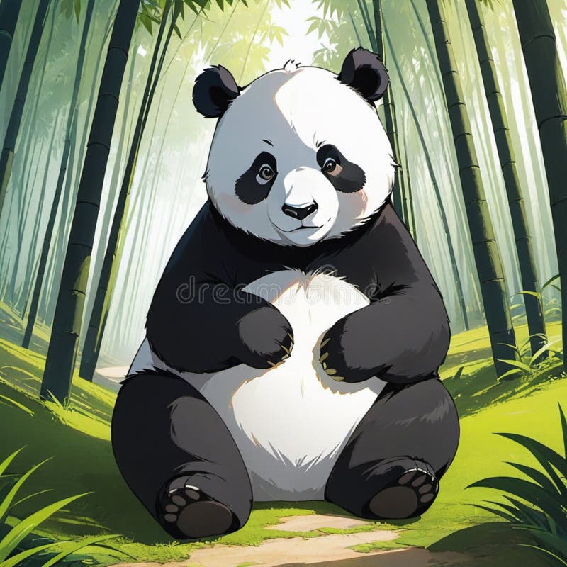 Portrait of Cheerful Panda Parts Stock Illustration - Illustration of ...