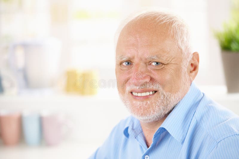 Portrait of Cheerful Pensioner Stock Image - Image of caucasian, happy ...