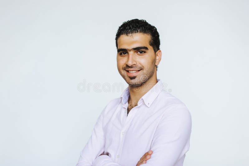 Portrait of Cheerful Syrian Man Stock Image - Image of natural ...