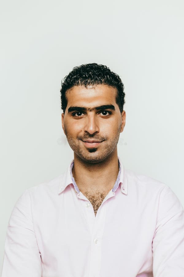 Portrait of Cheerful Syrian Man at the Train Station Stock Photo ...