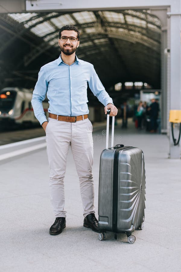 Portrait of Cheerful Syrian Man at the Train Station Stock Photo ...