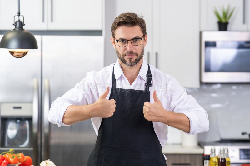 Portrait of Chef, Cooks or Baker. Man in Cook Hat and Chef Uniform ...