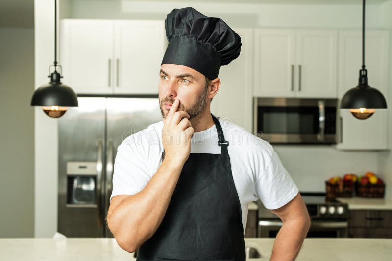 Portrait of Chef, Cooks or Baker. Man in Cook Hat and Chef Uniform ...