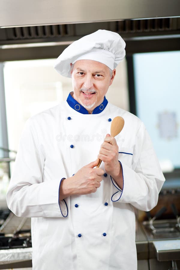 Portrait of a Chef in His Kitchen Stock Photo - Image of recipe ...