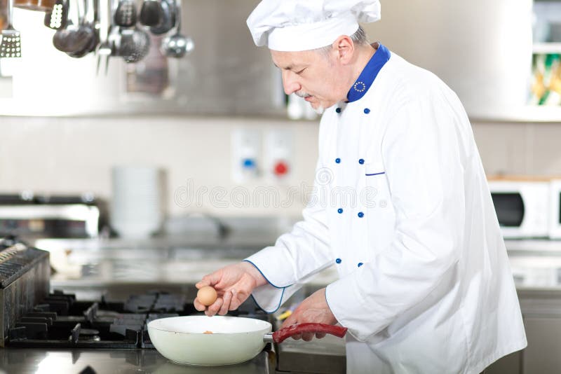 Portrait of a Chef in His Kitchen Stock Image - Image of work, kitchen ...