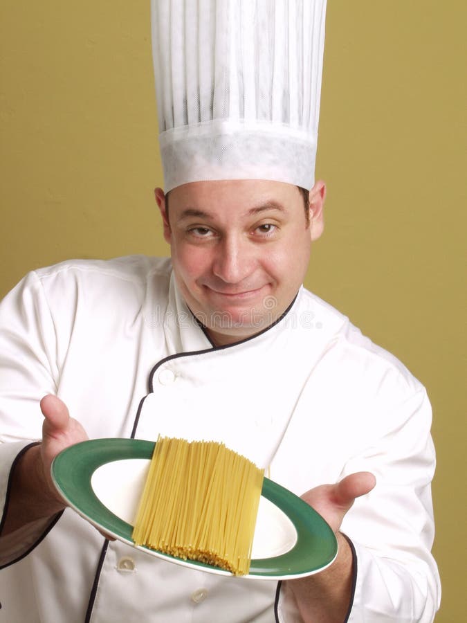 Portrait of a Chef with Pasta Stock Image - Image of diet, protein ...