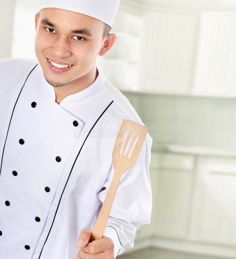 Portrait of chef smiling stock photo. Image of indoor - 29060954