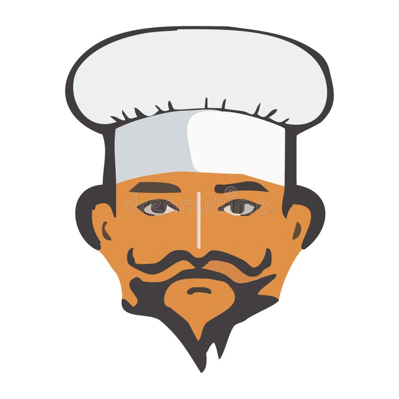 Portrait of Chef Wearing a Chef Hat and Beard Vector Illustration Stock ...