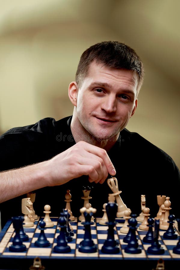 Portrait of a chess player stock image. Image of genius - 18314133