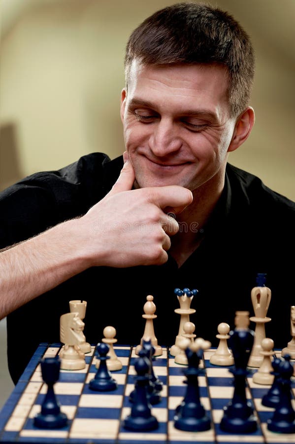 Portrait of a chess player stock image. Image of genius - 18314133