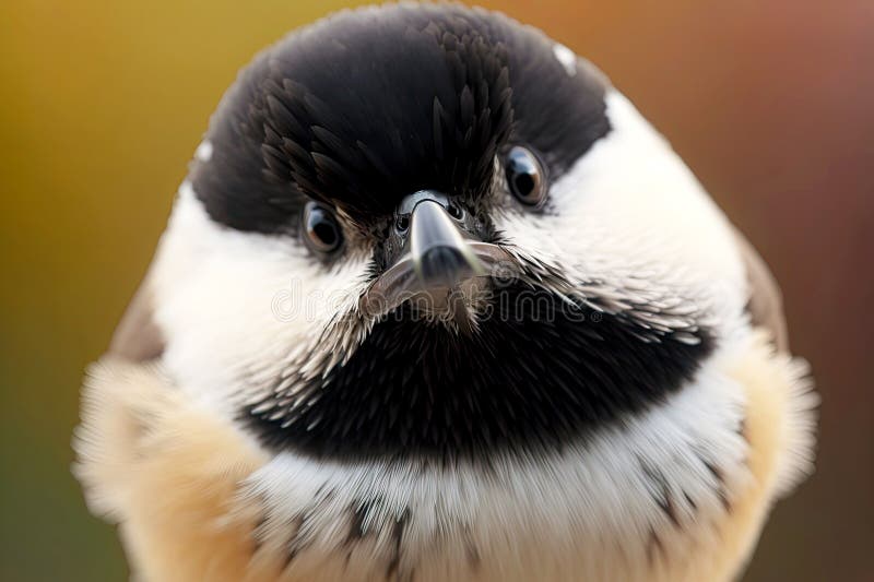 Portrait of Chickadee Close-up, Shouts Directly into the Camera Stock ...