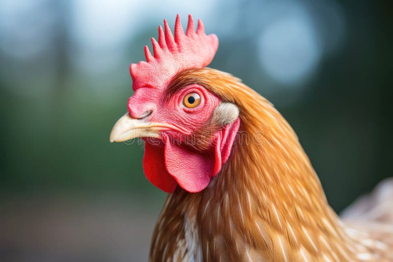 Portrait of Chicken Head Outdoors Stock Illustration - Illustration of ...